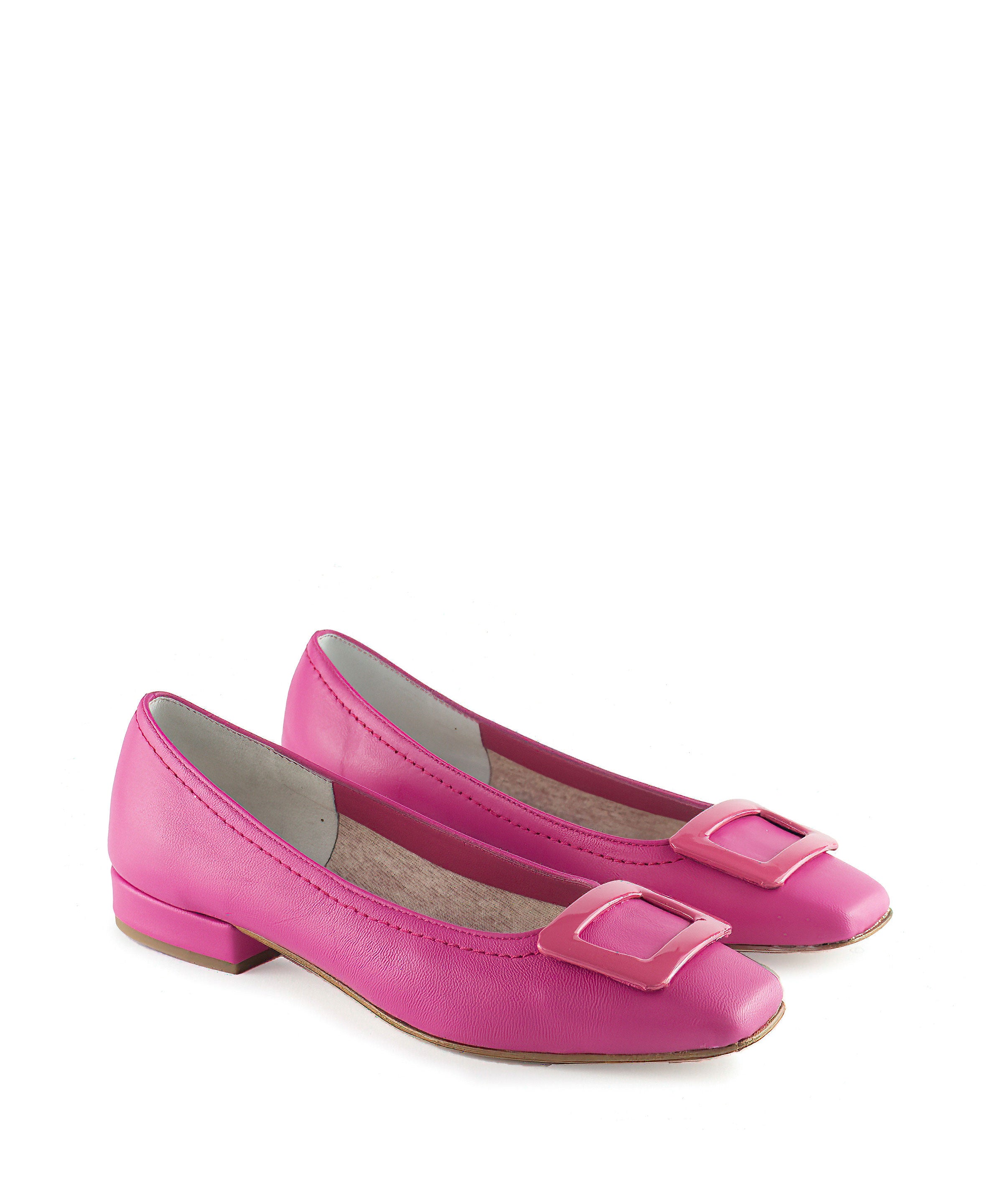 Women's fuchsia leather ballet flats - L'Artigiano di Brera