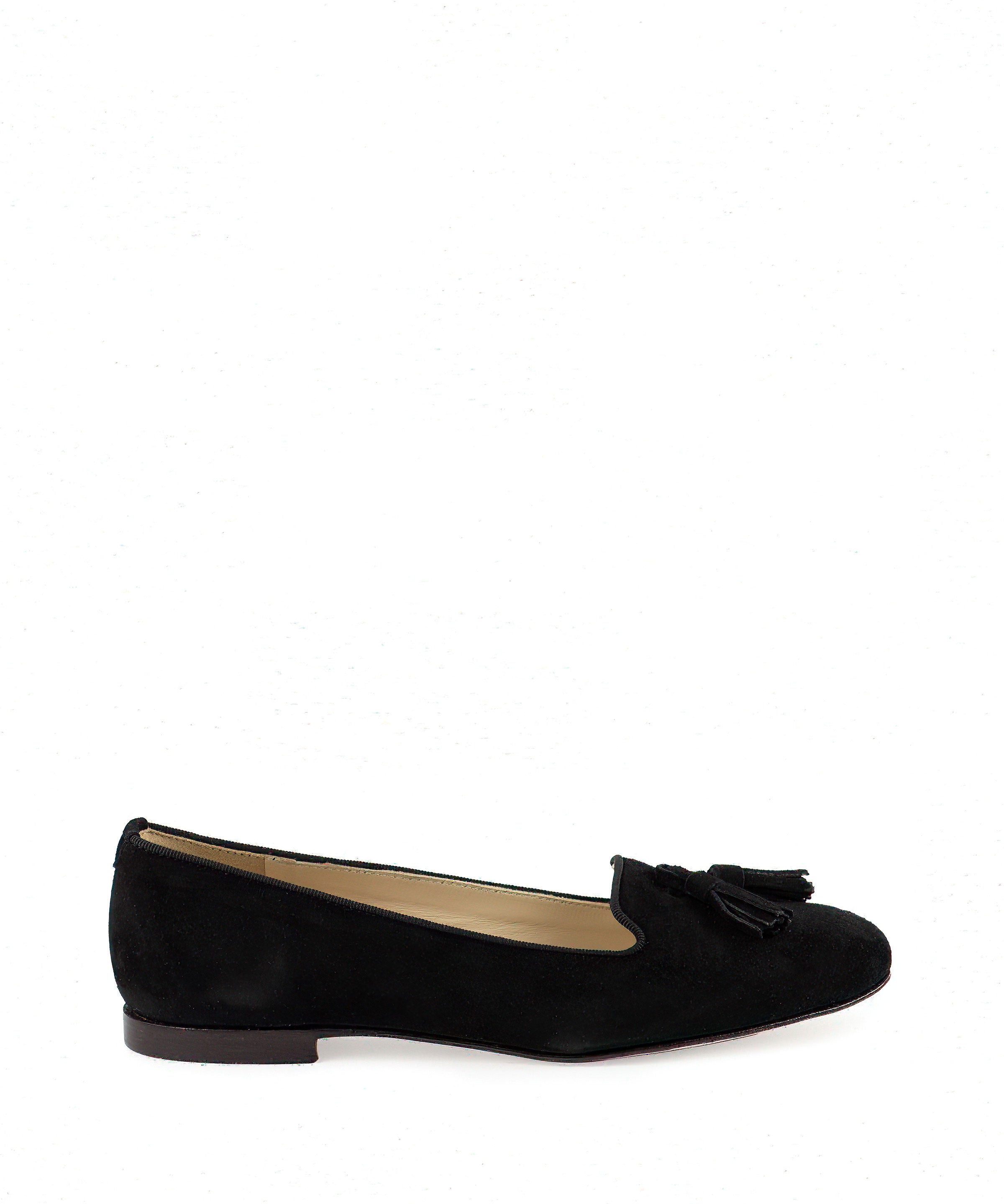 Slipper da donna nere nappine - L'Artigiano di Brera